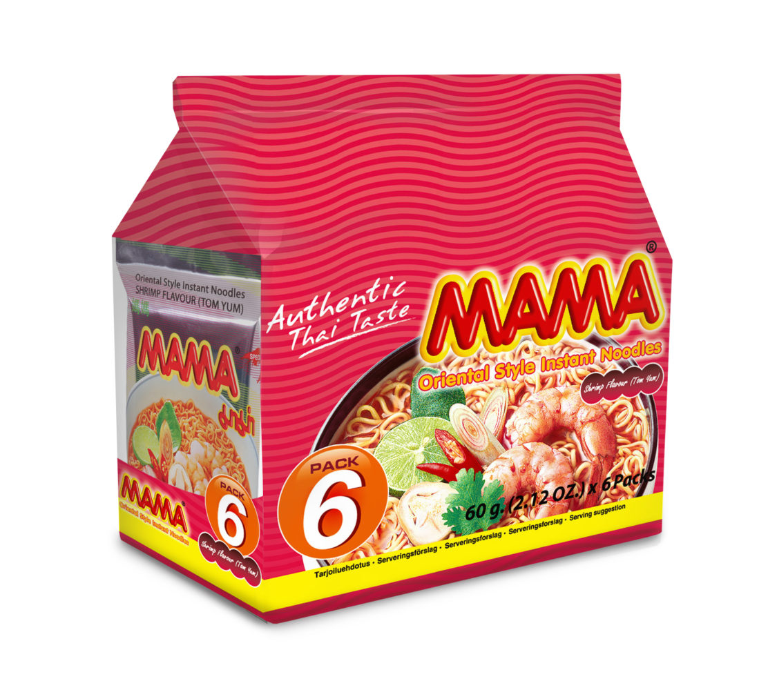 6 x 60g Nudlar med räksmak Tom Yum - Mama nuudelit - nudlar » Mama nuudelit
